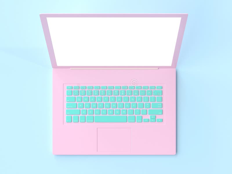 Pastel Idea Concept. Laptop Pink Color Stock Illustration ...