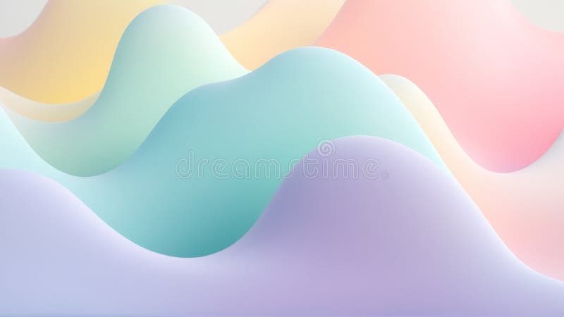 Pastel Illustration of Swirling Waves and Wind. Stock Photo - Image of ...