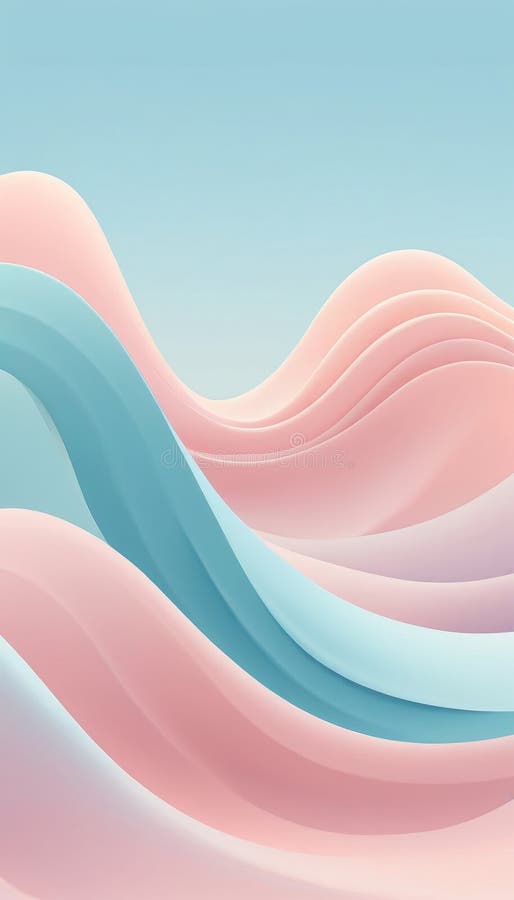 Pastel Illustration of Swirling Waves and Wind. Stock Photo - Image of ...
