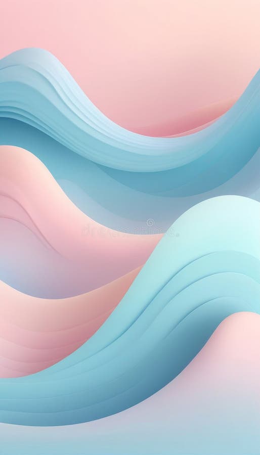 Pastel Illustration of Swirling Waves and Wind. Stock Photo - Image of ...