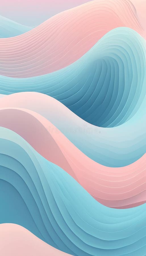 Pastel Illustration of Swirling Waves and Wind. Stock Photo - Image of ...