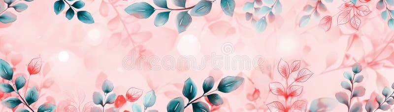 Pastel Leaves Abstract Botanical Background Stock Illustration ...