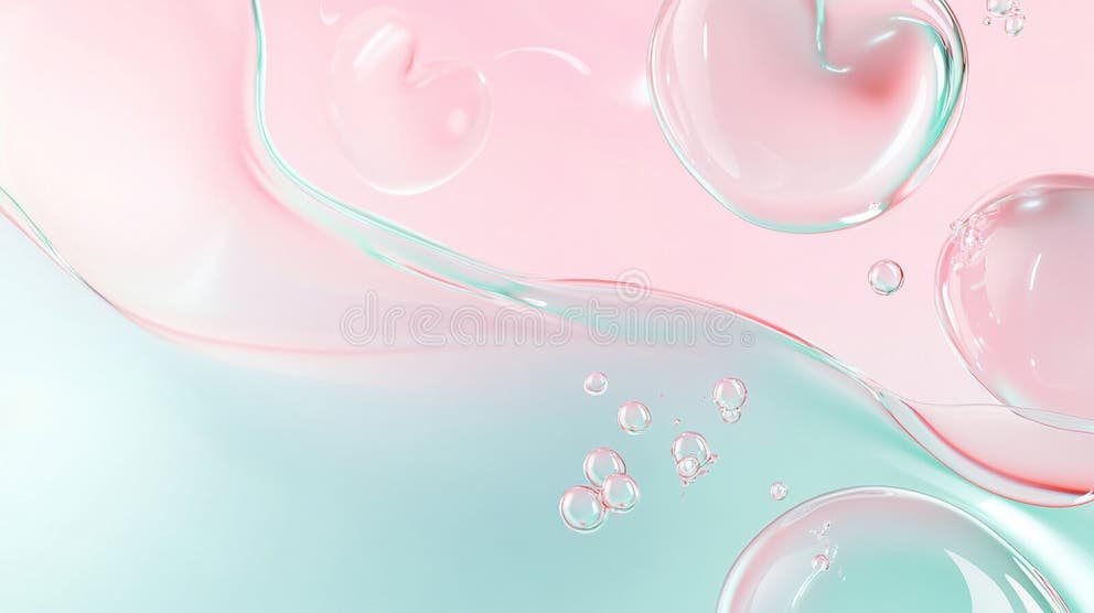 Pastel Light Pink and Retro Color Gradient Background with Bubbles ...