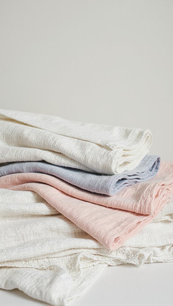 Pastel Linen Fabric Stack Rustic and Lightweight Stock Illustration ...