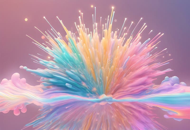 Pastel Liquid Fluid Rainbow Fireworks Blast, Generative AI Based ...