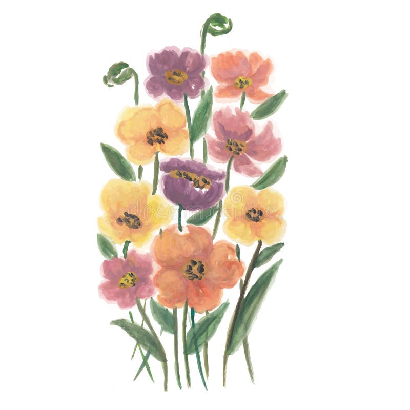 Pastel Loose Floral Watercolor Stock Illustrations – 227 Pastel Loose ...