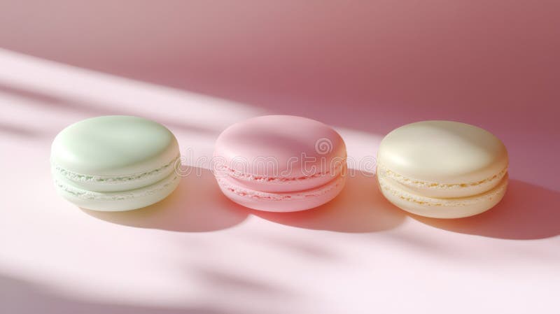 Pastel Macarons on Pink Background Stock Illustration - Illustration of ...