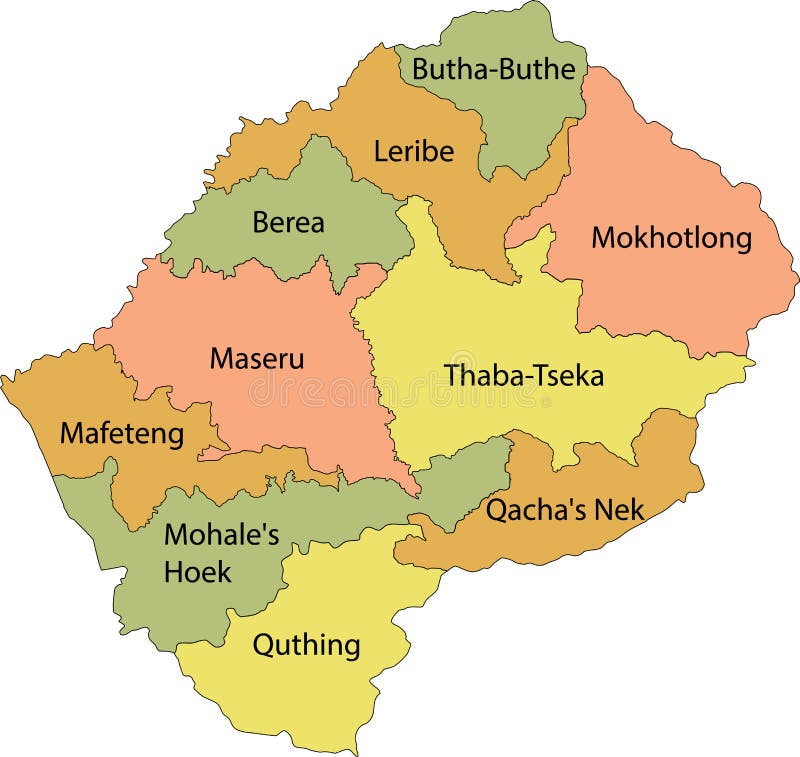 Pastel map of Lesotho stock vector. Illustration of geography - 213804734