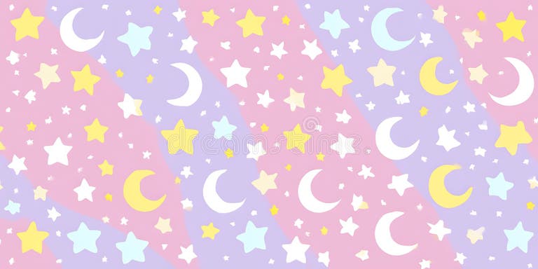 Pastel Moon Stars Pattern Dreamy Background for Designs Stock ...
