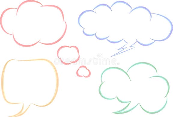 Pastel Mulricolor Comic Style Speech Bubbles Set Stock Vector ...