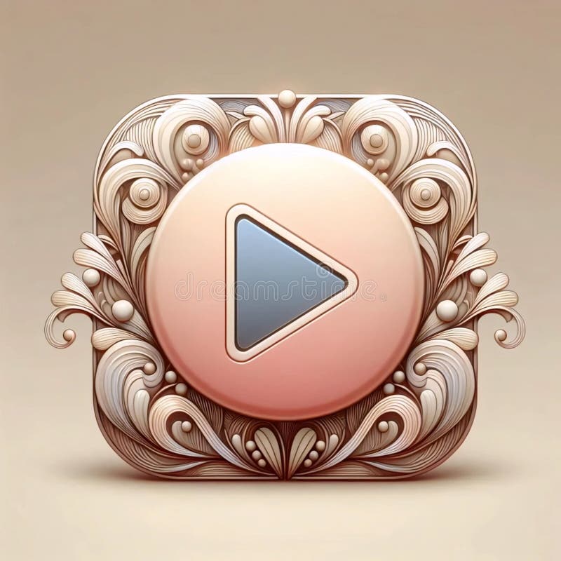 A Pastel Neumorphic Music Player Button, Ai Generated Image Stock Image ...
