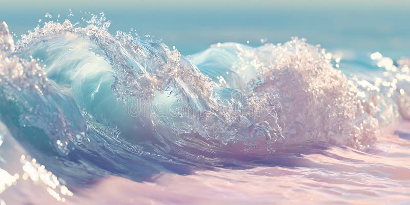 Pastel Ocean Waves Beach Background Seafoam Water Texture Stock ...