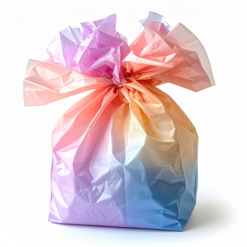 Pastel Ombre Gift Wrapped in Crumpled Paper Stock Illustration ...