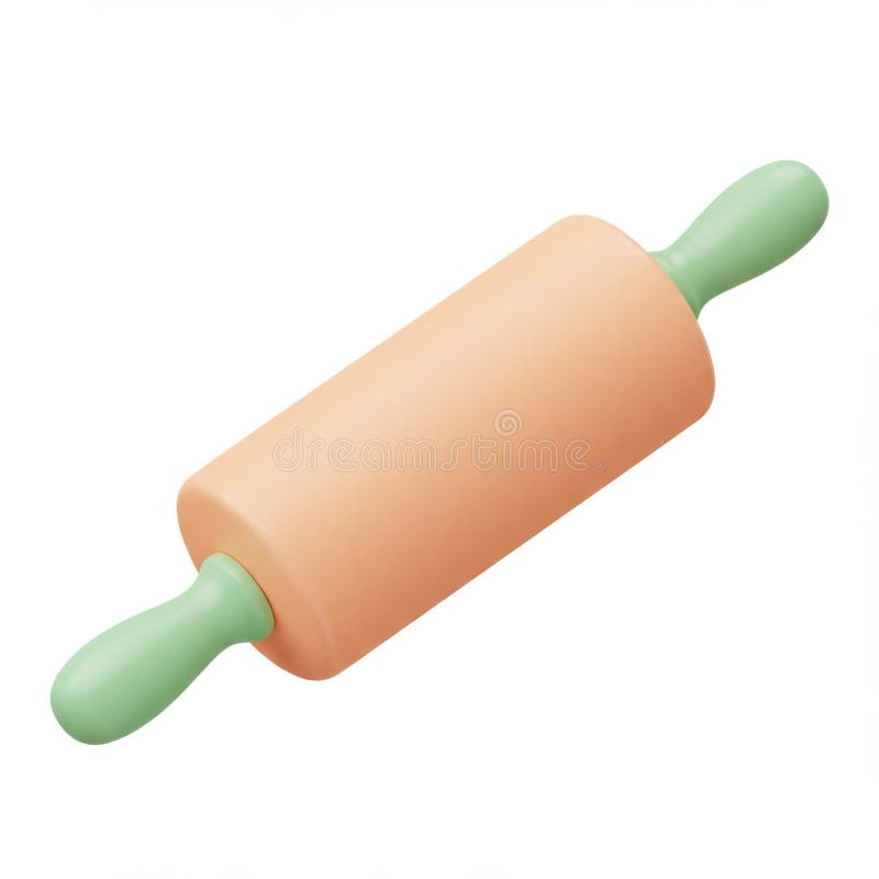 Pastel Orange and Mint Green Rolling Pin Stock Illustration ...