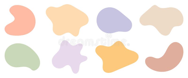 Pastel Organic Blob Shapes Collection. Soft Abstract Minimalist ...