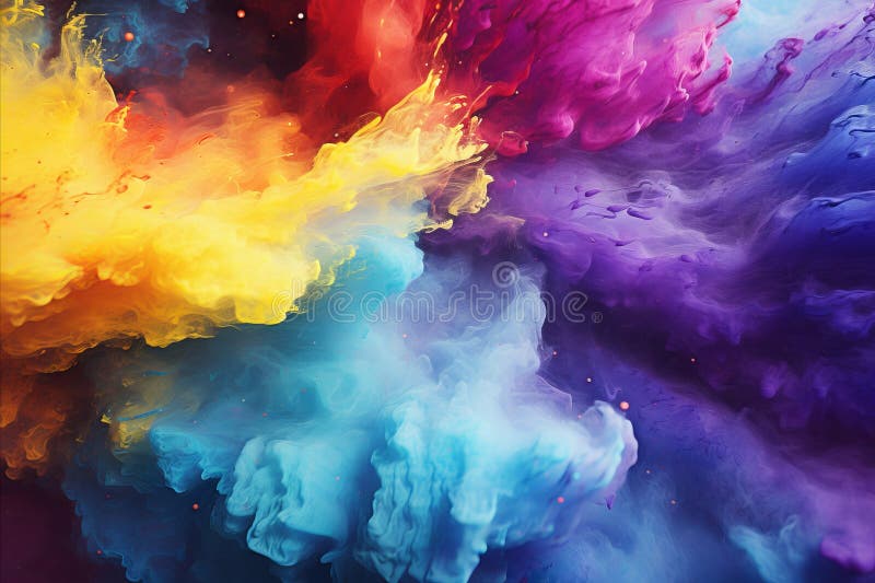 Pastel Paint Colorful Splashes Background with Abstract Geometric ...