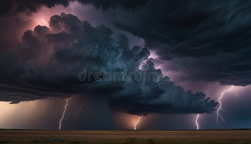 Pastel Painting: a Dramatic, Storm-chasing Landscape, Featuring Dark ...