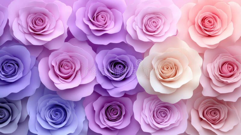 Pastel Paper Roses Background Texture Stock Illustration - Illustration ...
