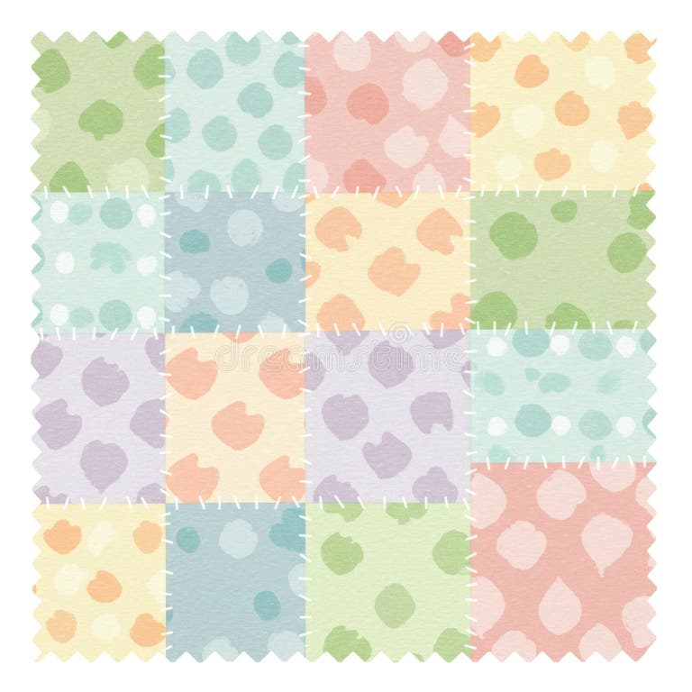 Pastel Patchwork Quilt Fabric Texture Background Stock Illustration ...