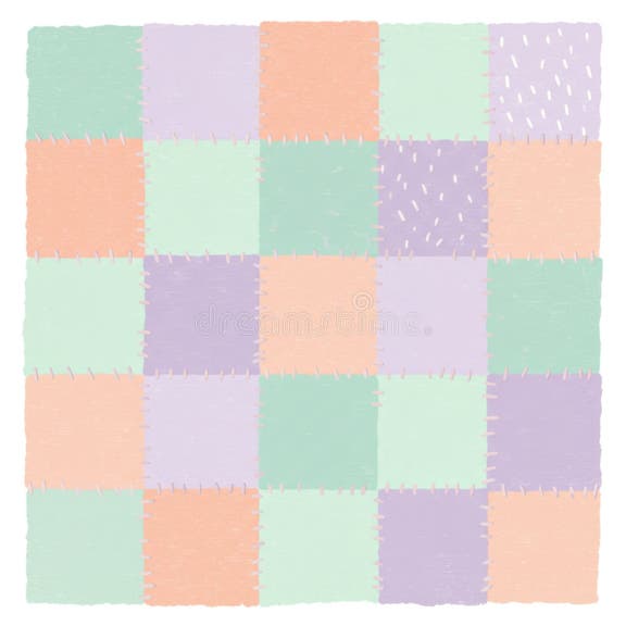 Pastel Patchwork Quilt Squares Texture Background Stock Illustration ...