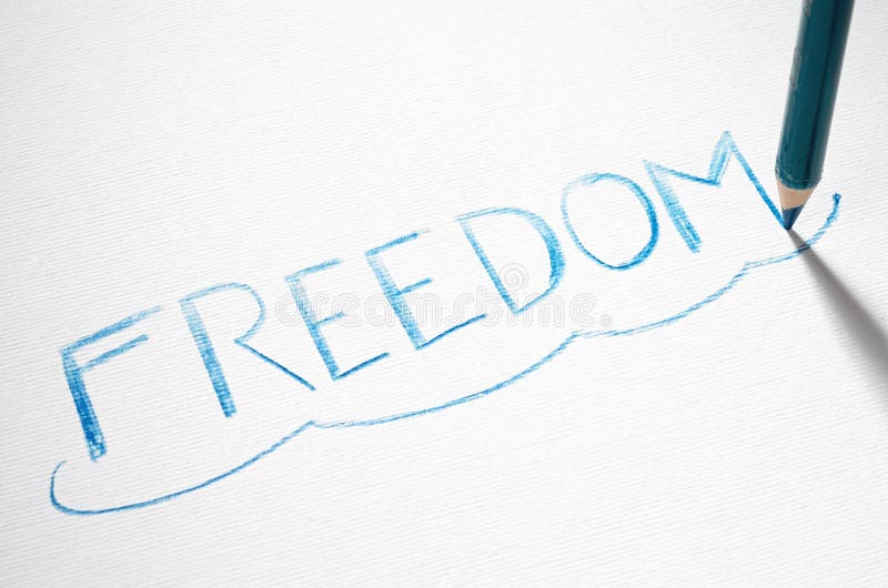 Pastel Pencil Writing the Word Freedom Stock Image - Image of vintage ...