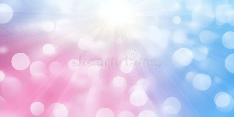 Pastel Pink Blue Bokeh Light Rays Background Stock Illustration ...