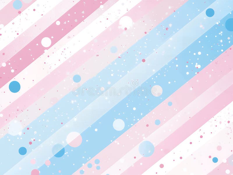 Pastel Pink and Blue Diagonal Stripes Background with Scattered Circles ...
