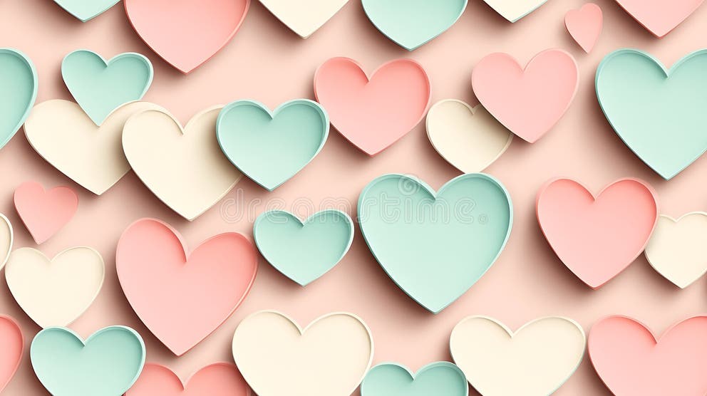 Pastel Pink and Blue Heart Pattern Background Stock Illustration ...
