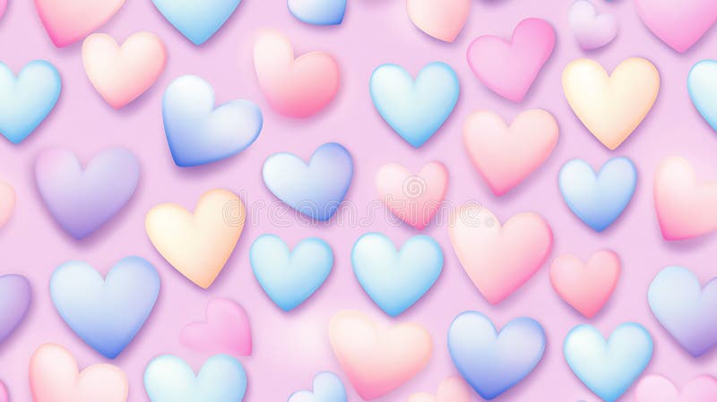 Pastel Pink and Blue Hearts Pattern Background Stock Illustration ...