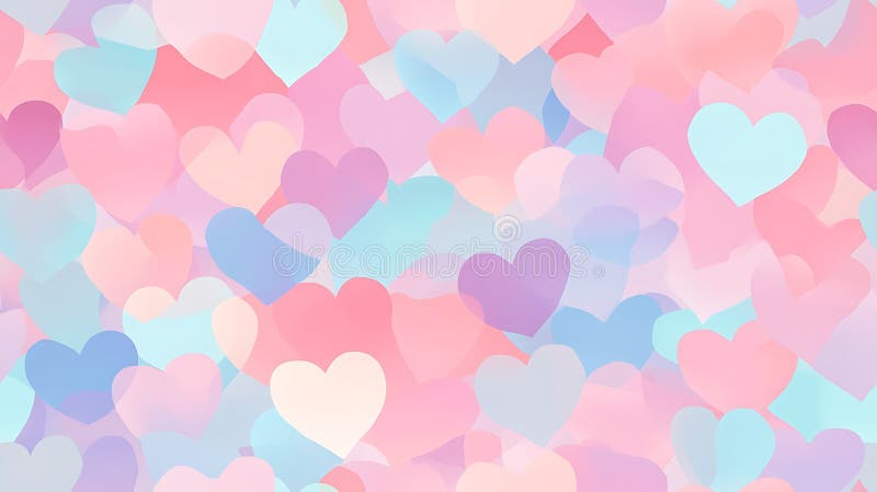 Pastel Pink Blue Purple Hearts Background Pattern Texture Stock ...