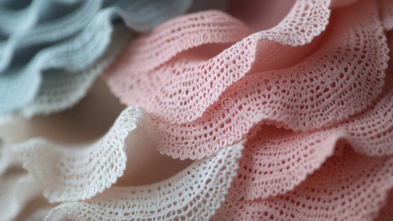 Pastel Pink Blue White Lace Fabric Texture Stock Illustration ...