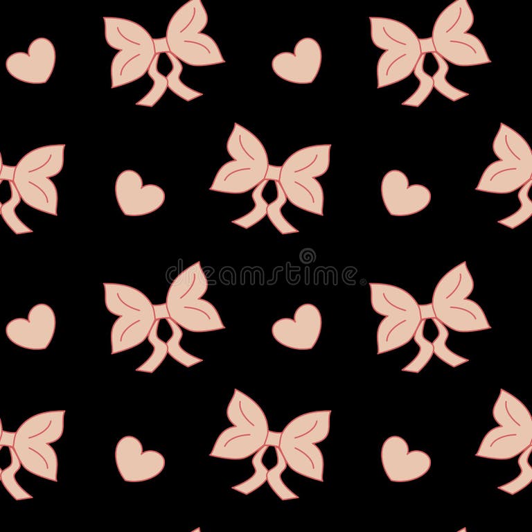 Pastel Pink Bow Ribbon Cute Seamless Pattern Stock Illustrations ...