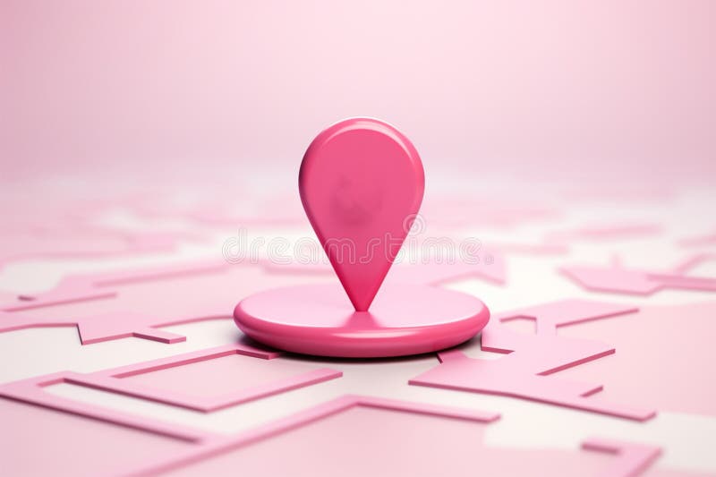Pastel Pink 3D Icon Marks a Map Location for Easy Navigation Stock ...