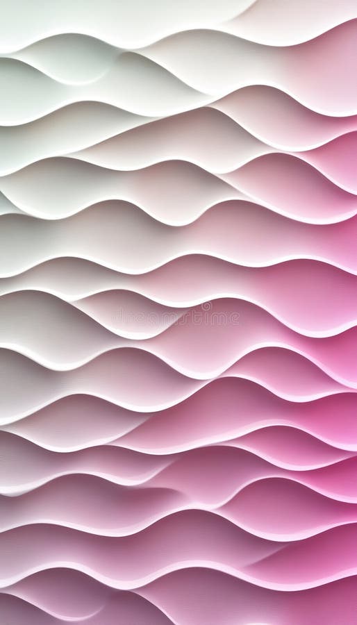Pastel Pink 3D Low Profile Wave Pattern, Seamless Soft Rose Gradient ...