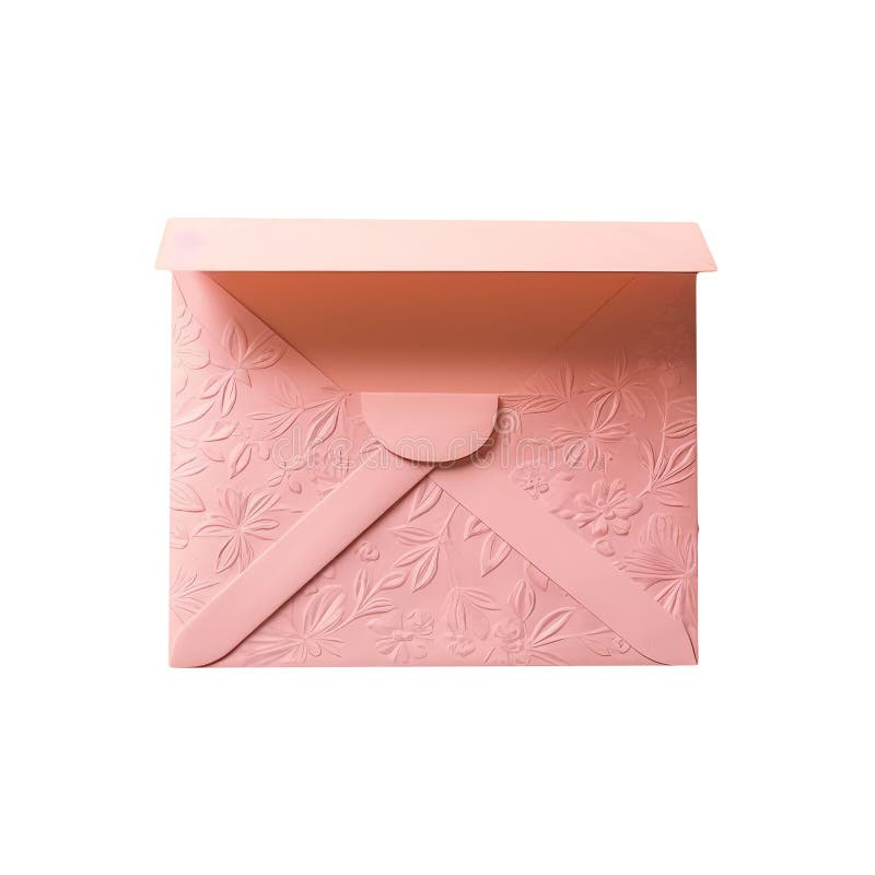Pastel Pink Embossed Floral Open Envelope Stock Illustration ...