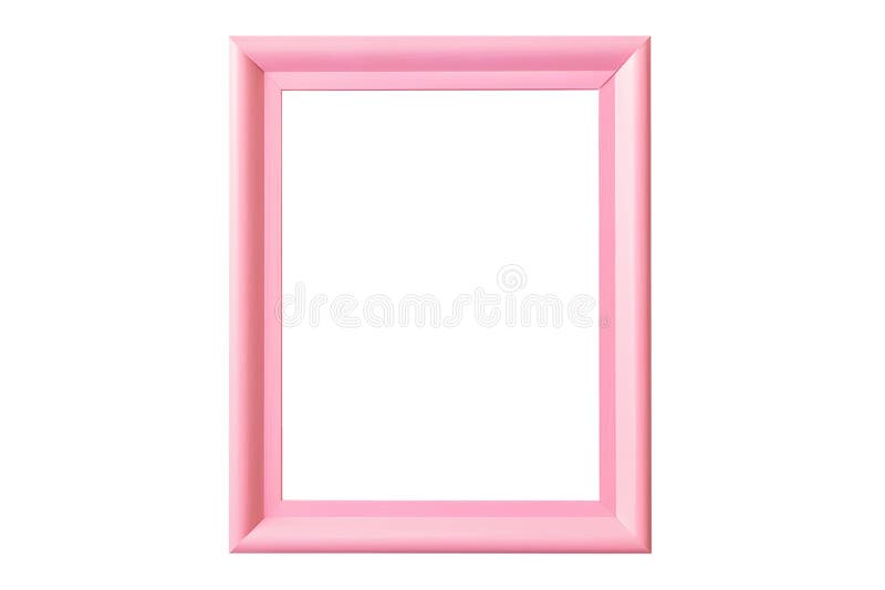 Pastel Pink Empty Picture Frame Isolated on Transparent or White ...