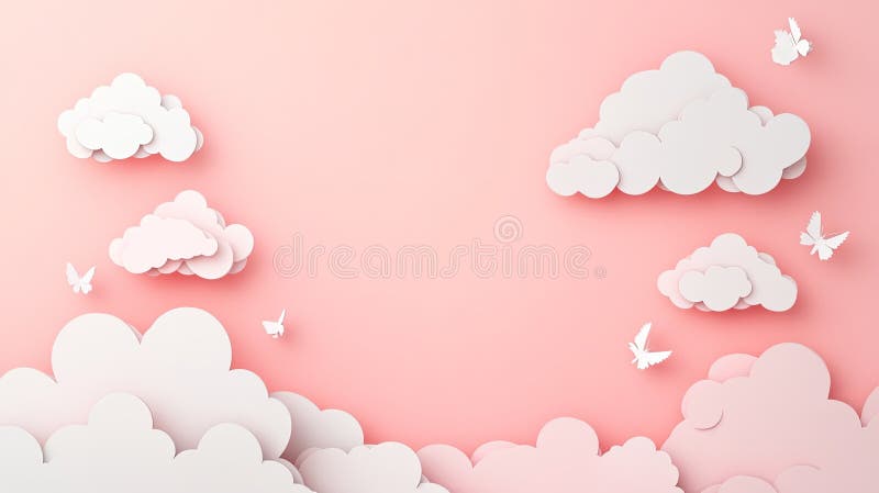 A Pastel Pink Gradient with Subtle Clouds and an Empty Section for Text ...