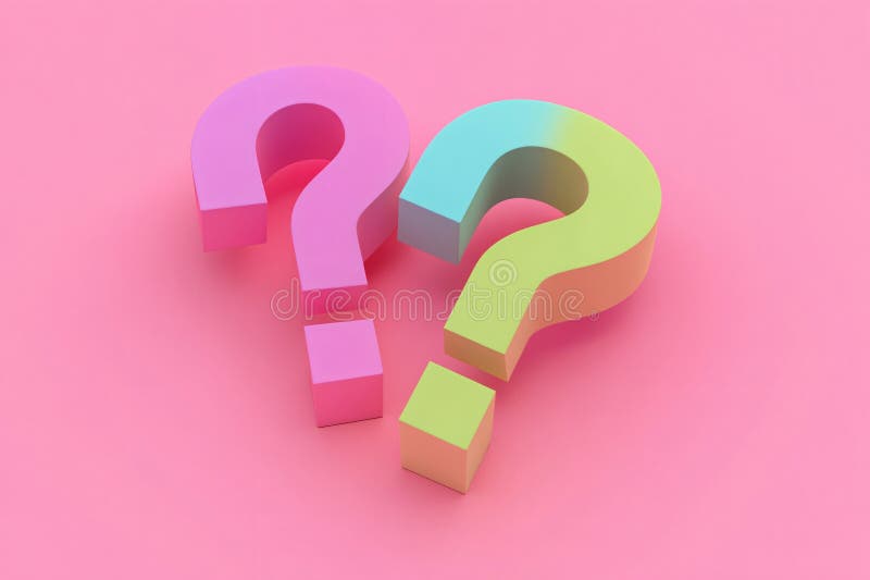 Pastel Pink and Green 3D Question Marks Pink High Quality Image Stock ...