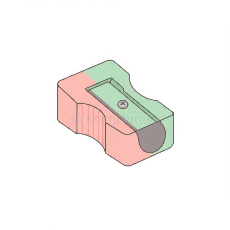 Pastel Pink and Green Pencil Sharpener Illustration Stock Illustration ...