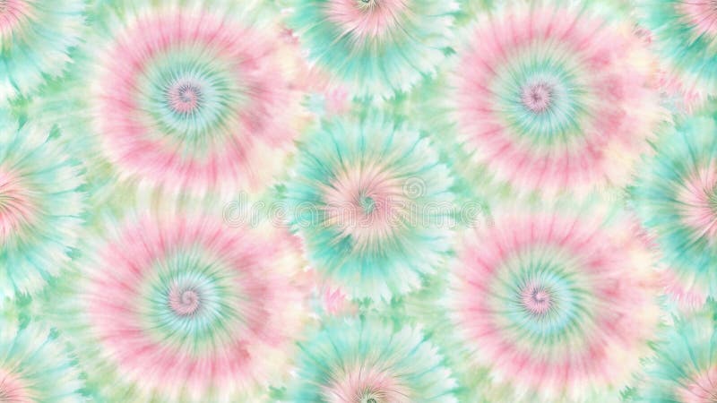 Pastel Pink and Mint Green Spiral Tie Dye Seamless Pattern. Generative ...