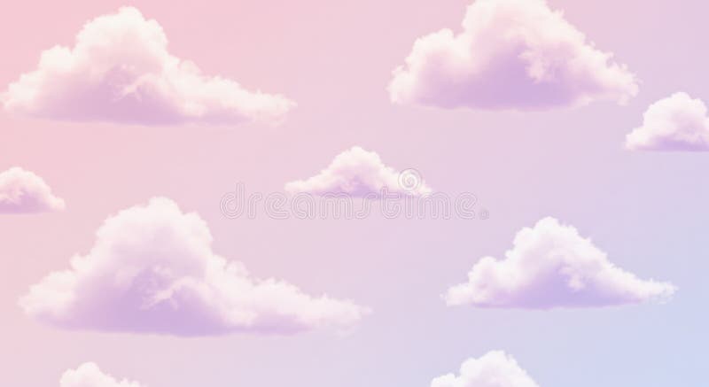 Pastel Pink Purple Blue Dreamy Clouds Sky Background Stock Illustration - Illustration of ...