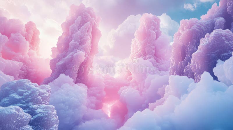 Pastel Pink and Purple Cloudscape at Sunrise Stock Illustration ...