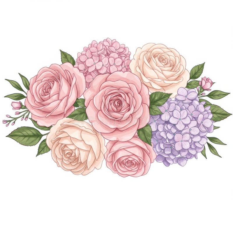 258 Pastel Peach Purple Rose Bouquet Stock Photos - Free & Royalty-Free ...