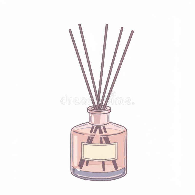 Pastel Pink Reed Diffuser Illustration Stock Illustration ...