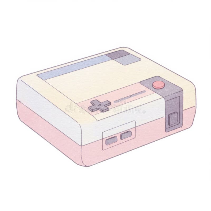 Pastel Pink Retro Video Game Console Illustration Stock Illustration ...