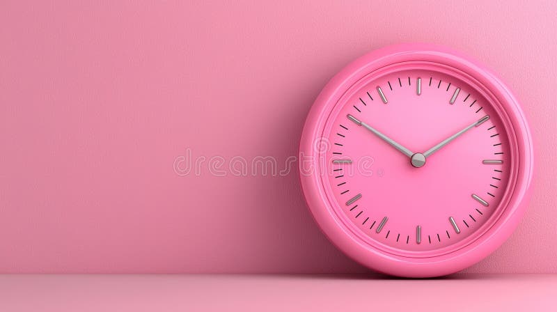 Pastel Pink Wall Clock Icon in 3D Design for Low Speed Zone ...
