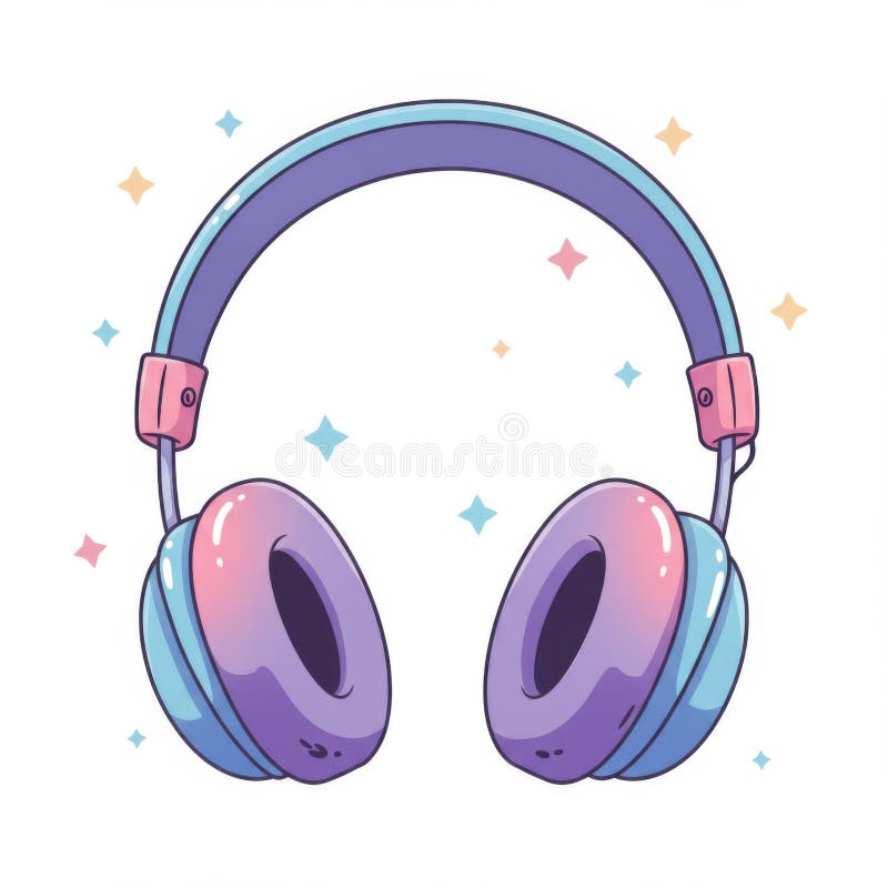 Pastel Pixel Art Headphones with Gradient Color Stock Illustration ...