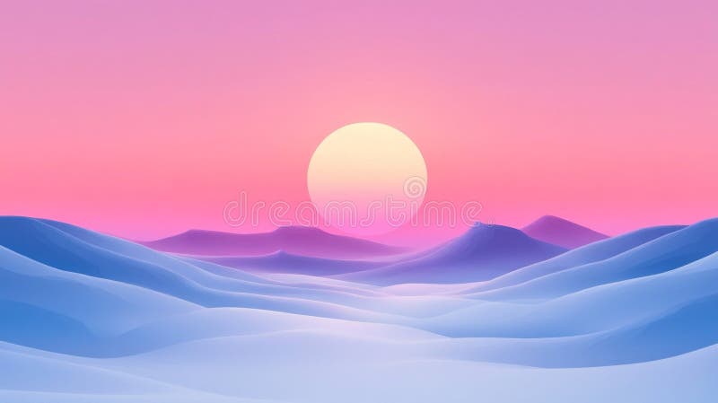 Pastel Pixelated Sunset Landscape Stock Illustration - Illustration of ...
