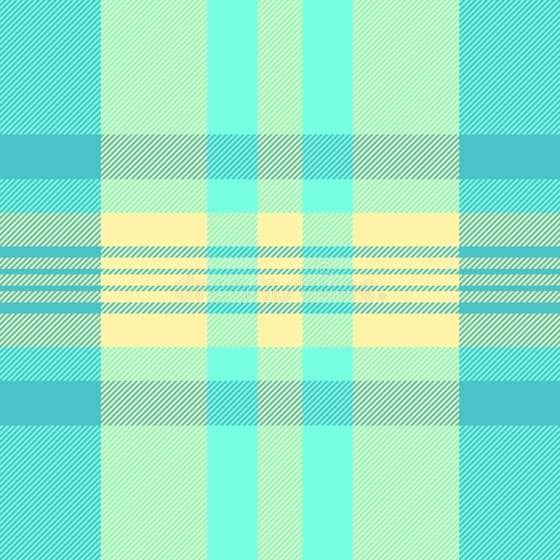 Pastel Plaid Pattern. Seamless Textile Design in Turquoise, Yellow ...