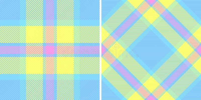 Pastel Plaid Patterns, Perfect for Cheerful Designs. Two Vibrant ...